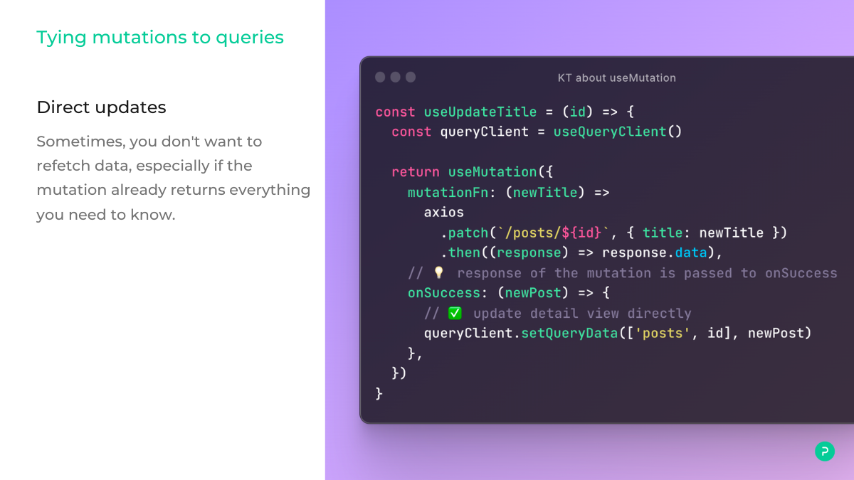 การใช้ useMutation from React Query