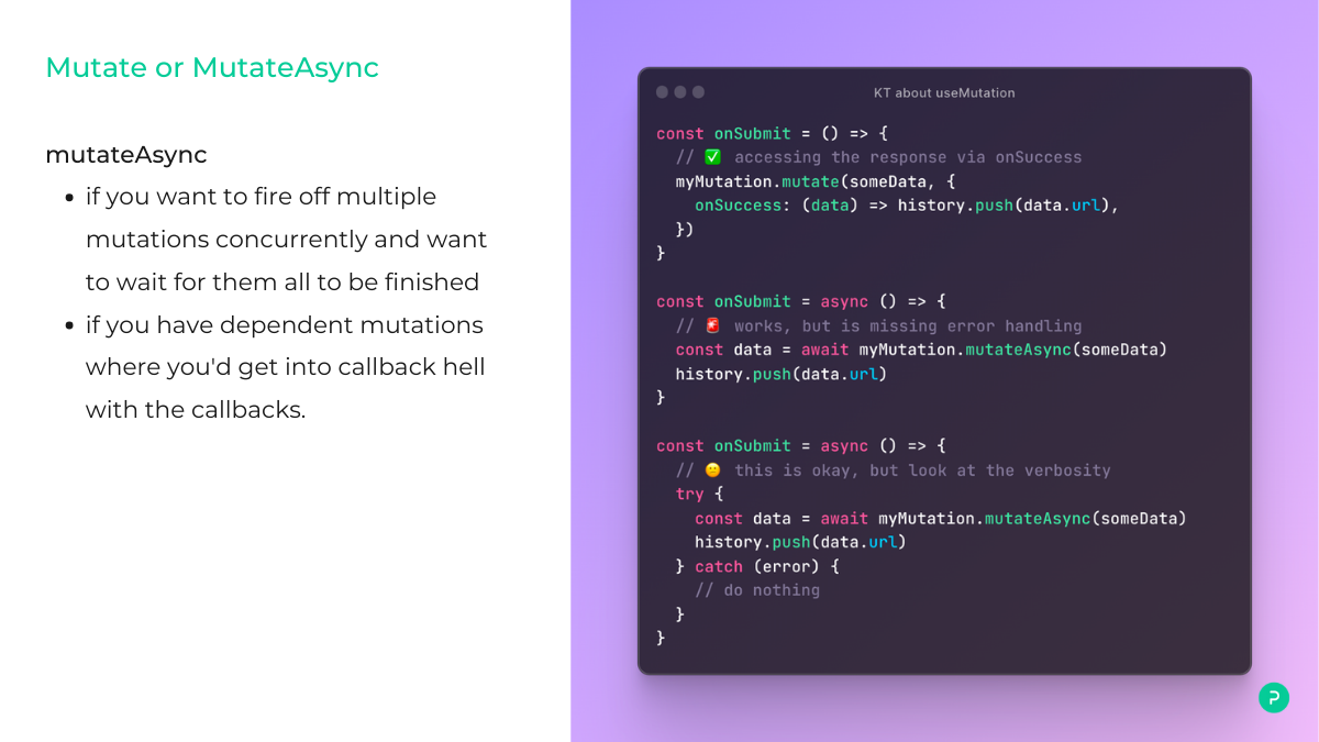 การใช้ useMutation from React Query